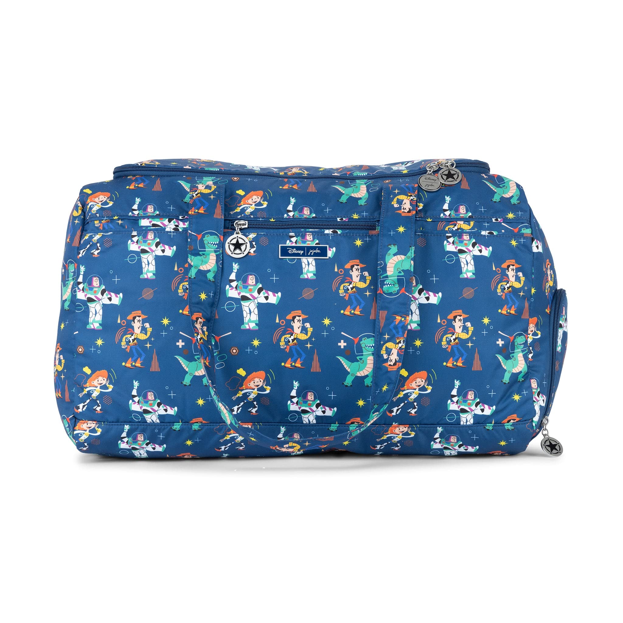 JuJuBe Disney and Pixar's Toy Story x Super Star Plus Weekender Diaper Bag, Zippered Overnight Travel Duffel Bag with Changing Pad, Shoe Compartment, Bags for Baby Essentials and Travel Accessories