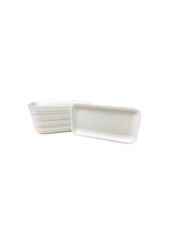 bark and lindy Crafts Foam Trays, White Foam Meat Tray Paint and Ink Mixing Trays Food Tray School Printmaking Trays for DIY Craft 8 1/4" x 4 1/2" (10)