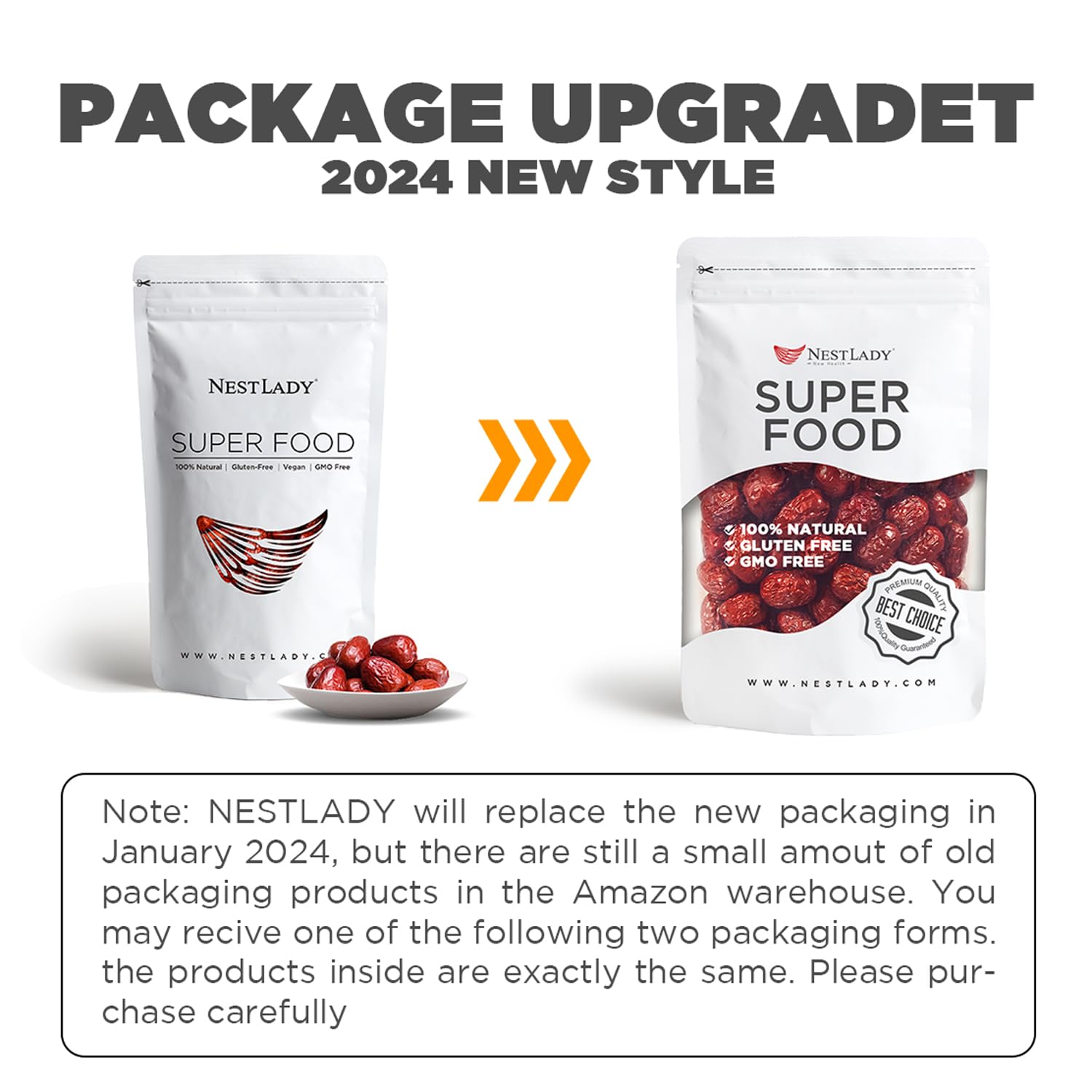 NESTLADY Natural grown dry JUJUBE date, DATES, Hong Zao Herbal Healthy Foods, 紅棗 200g / 7.05oz…