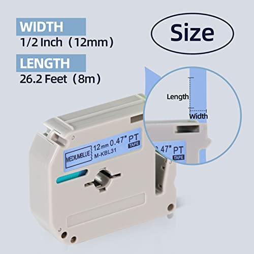6 X Color Label Maker Refills Replacement for Brother Labels P-Touch M Label Maker Tape Compatible with Brother M Tape PT-M95 PT-90 PT-70 PT-65 PT-85 Label Maker,0.47'' x 26.2Ft…