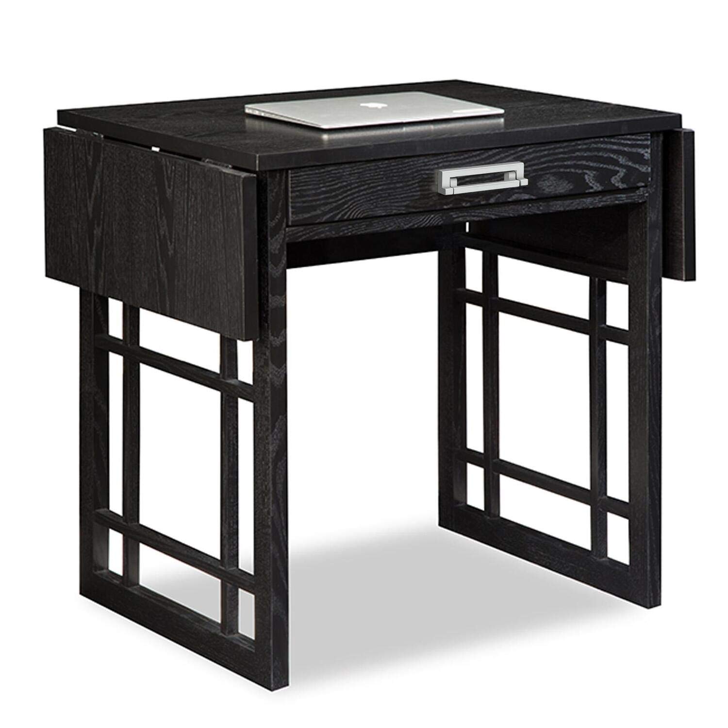 Mission Drop Leaf Computer Desk, 32-Inch, Solid Wood, Compact Folding Writing Desk for Small Spaces, Home Office – Leick Home, 82420