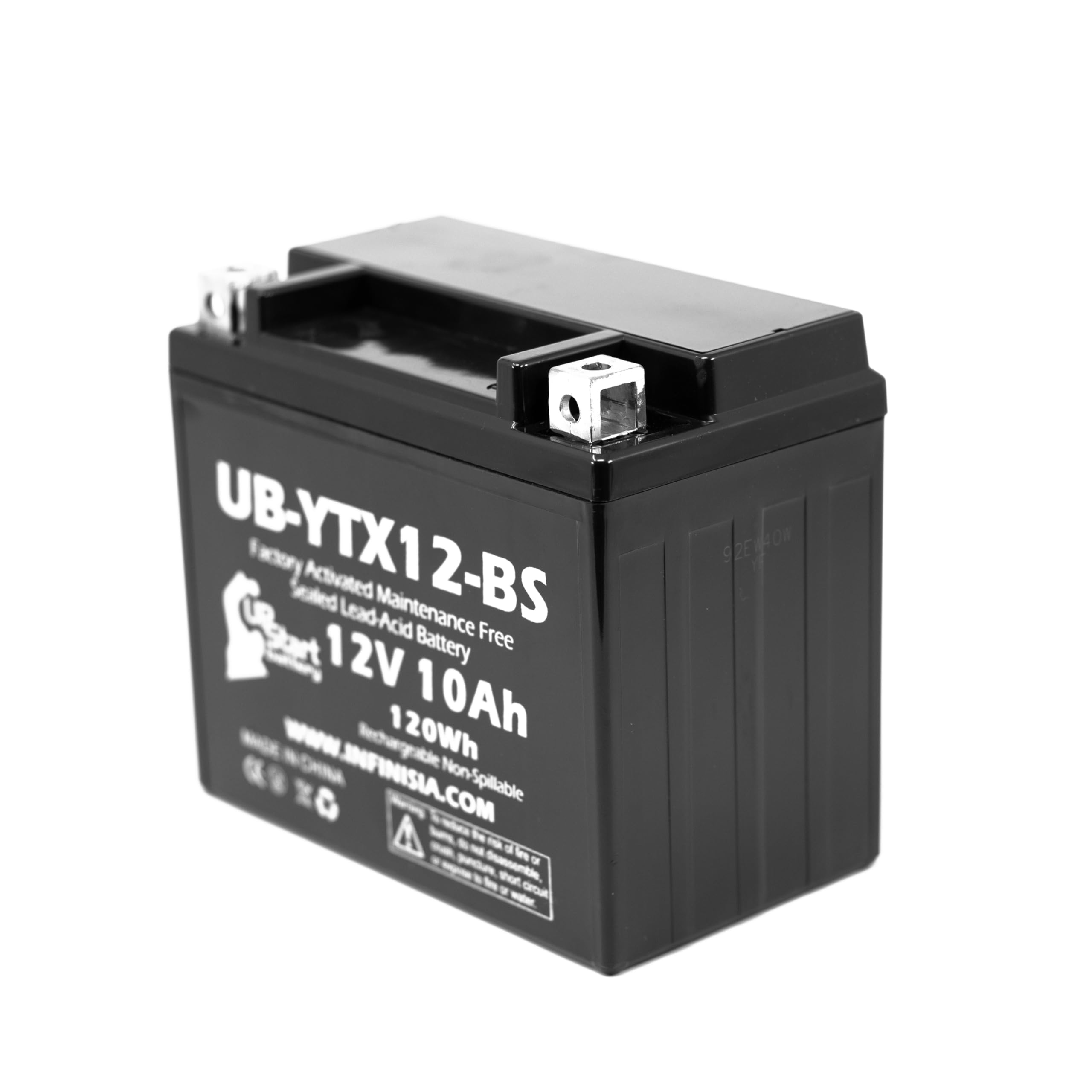 Replacement for 2012 Piaggio (Vespa) LX150 4T 150 CC Factory Activated, Maintenance Free, Scooter Battery - 12V, 10Ah, UB-YTX12-BS