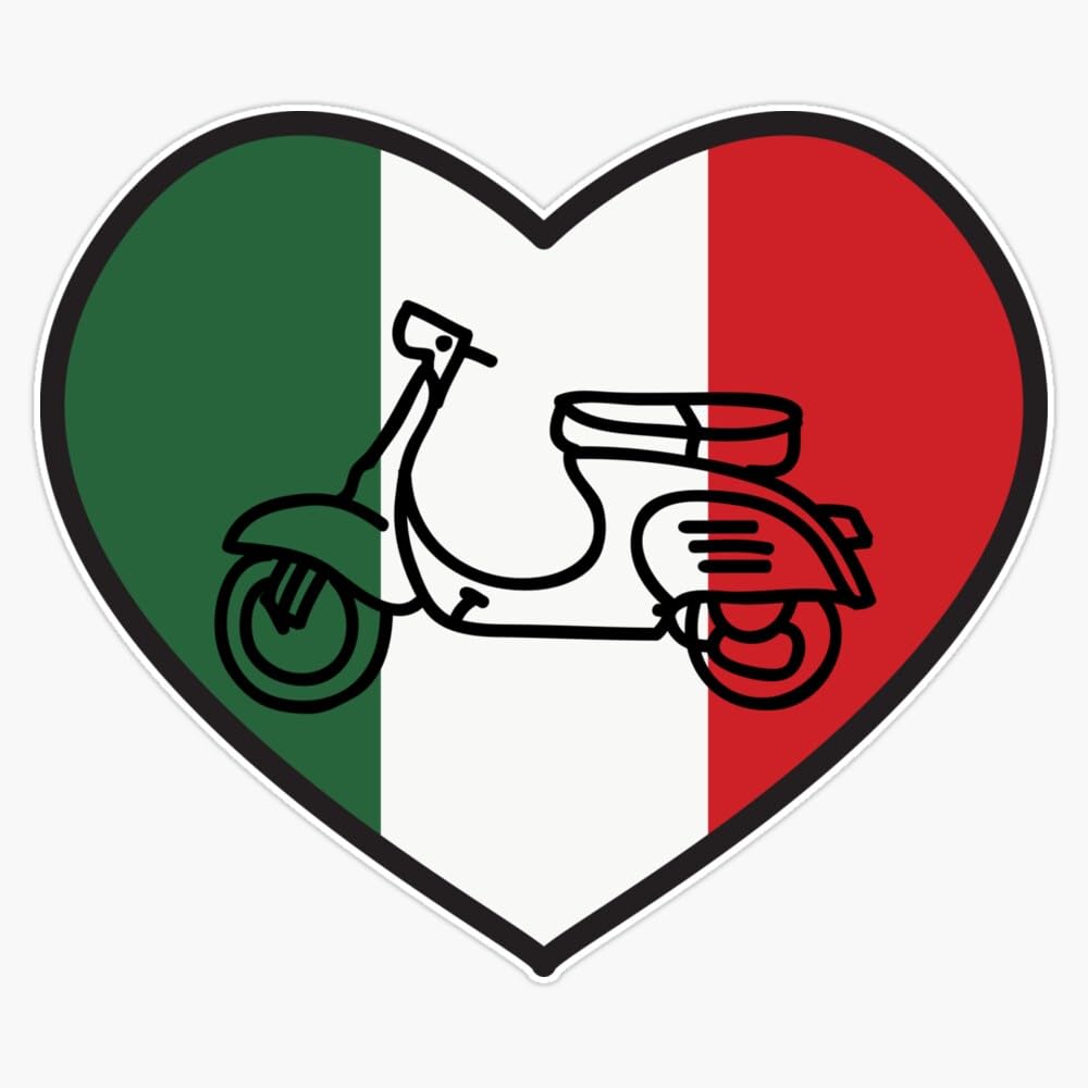 Italian Love - Vespa Sticker Vinyl Decal Bumper Sticker 5"