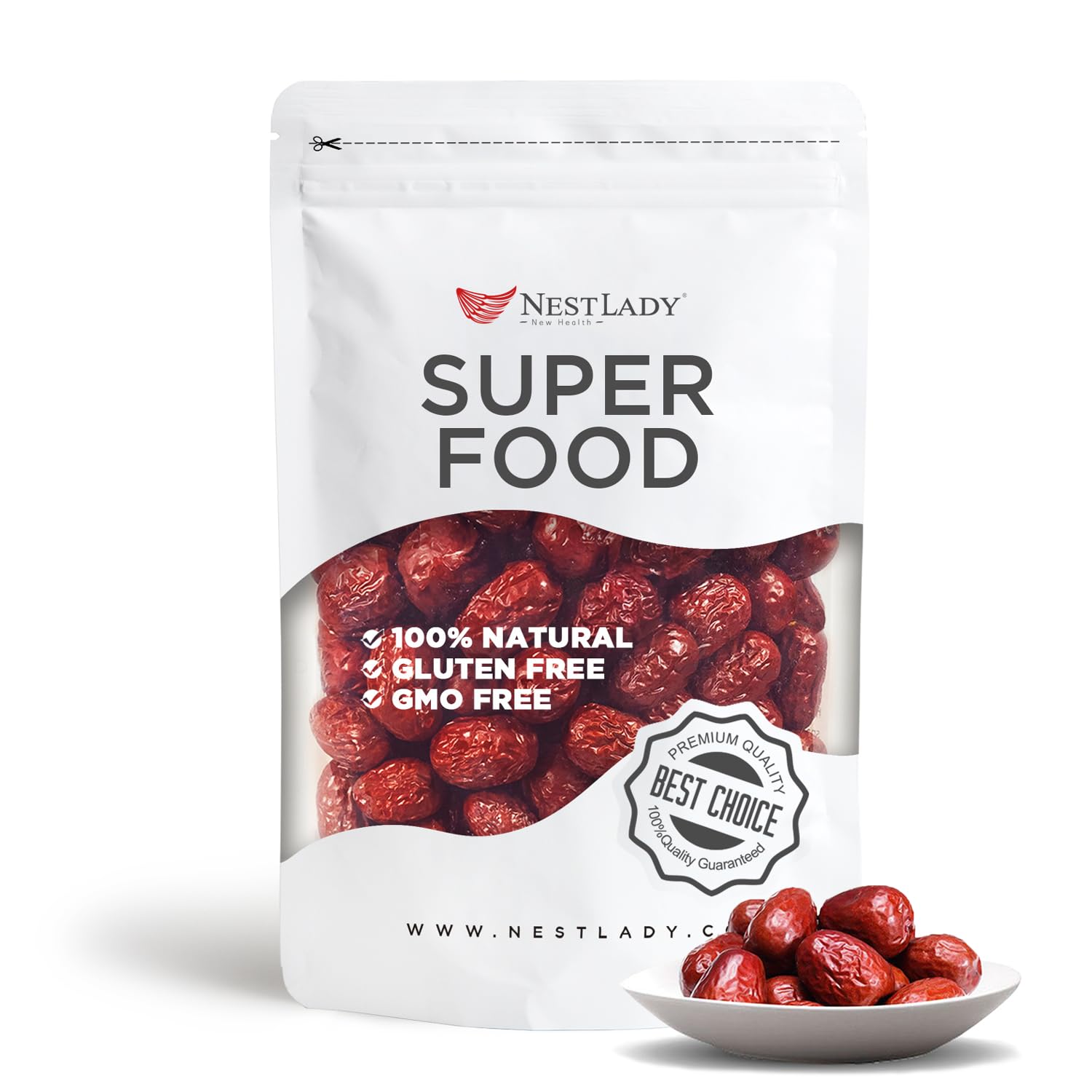 NESTLADY Natural grown dry JUJUBE date, DATES, Hong Zao Herbal Healthy Foods, 紅棗 200g / 7.05oz…