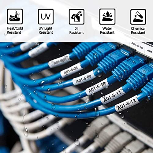 Cruxer 2 Pack Label Tape Compatible for Brother HSe-221 HSe221 HS-221 HS221 Heat Shrink Tube, Black on White for PT-E300 PT-E500 PT-P710BT P700 PT-P750WVP P900 Label Printer (0.34'' 8.8mm )