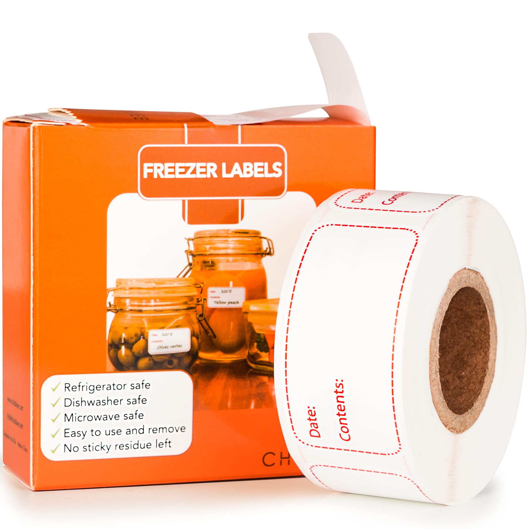 Removable Refrigerator Freezer Labels with Dispenser Box, Meal Prep Food Storage Stickers for Deli Containers, Waterproof Kitchen Pantry Organization Label