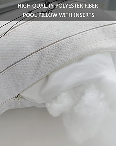 Recliner Head Pillow Ledge Loungers Chair Pillows with Insert Kitchen Quote Vintage White Wood Grain Lumbar Pillow with Adjustable Strap Outdoor Waterproof Patio Pillows for Beach Pool Chair, 2 PCS