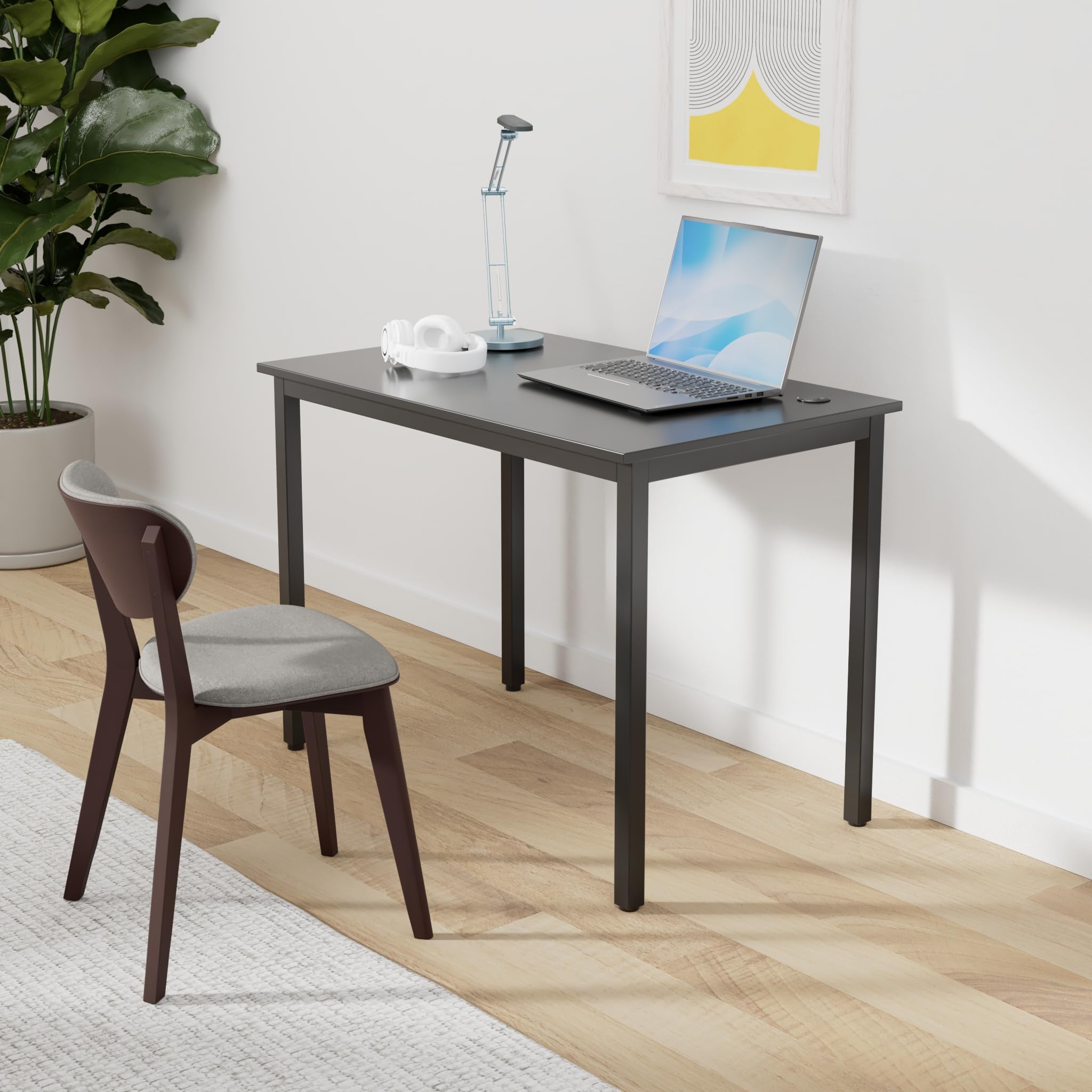 EE EUREKA ERGONOMIC 39 Inch Small Black Gaming Computer Desk, Home Office Corner PC Laptop Table Modern Mini Cute for Small Spaces Kids Boys Girls Teens Gifts Bedroom Work Study Writing, EPA Certified