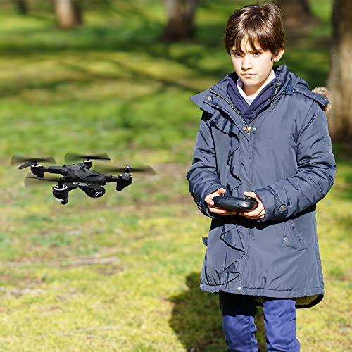 The Bigly Brothers E58 Mark V Extremis 1080P Drone with Camera, Brushless Motors, 360 degrees of obstacle avoidance, 2 Batteries included, below 249 Grams, NO ASSEMBLY REQUIRED, Ready to Fly ! - Black