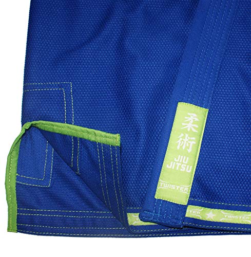 Twister Women Brazilian Jiu Jitsu Gi Preshrunk Premium Quality Fabric Comes with White Belts & Gi Bag… (W1, Blue)