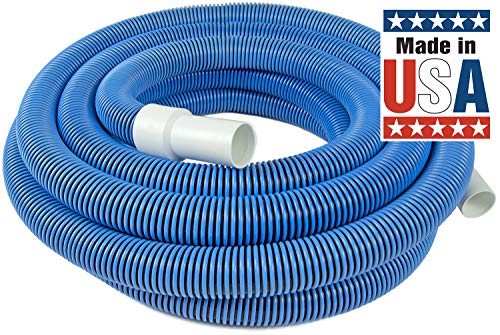 Poolmaster 33430 Heavy Duty In-Ground Pool Vacuum Hose with Swivel Cuff, 1-1/2-Inch by 30-Feet,Neutral & Swimline Weighted Flex Vacuum Head, Blue