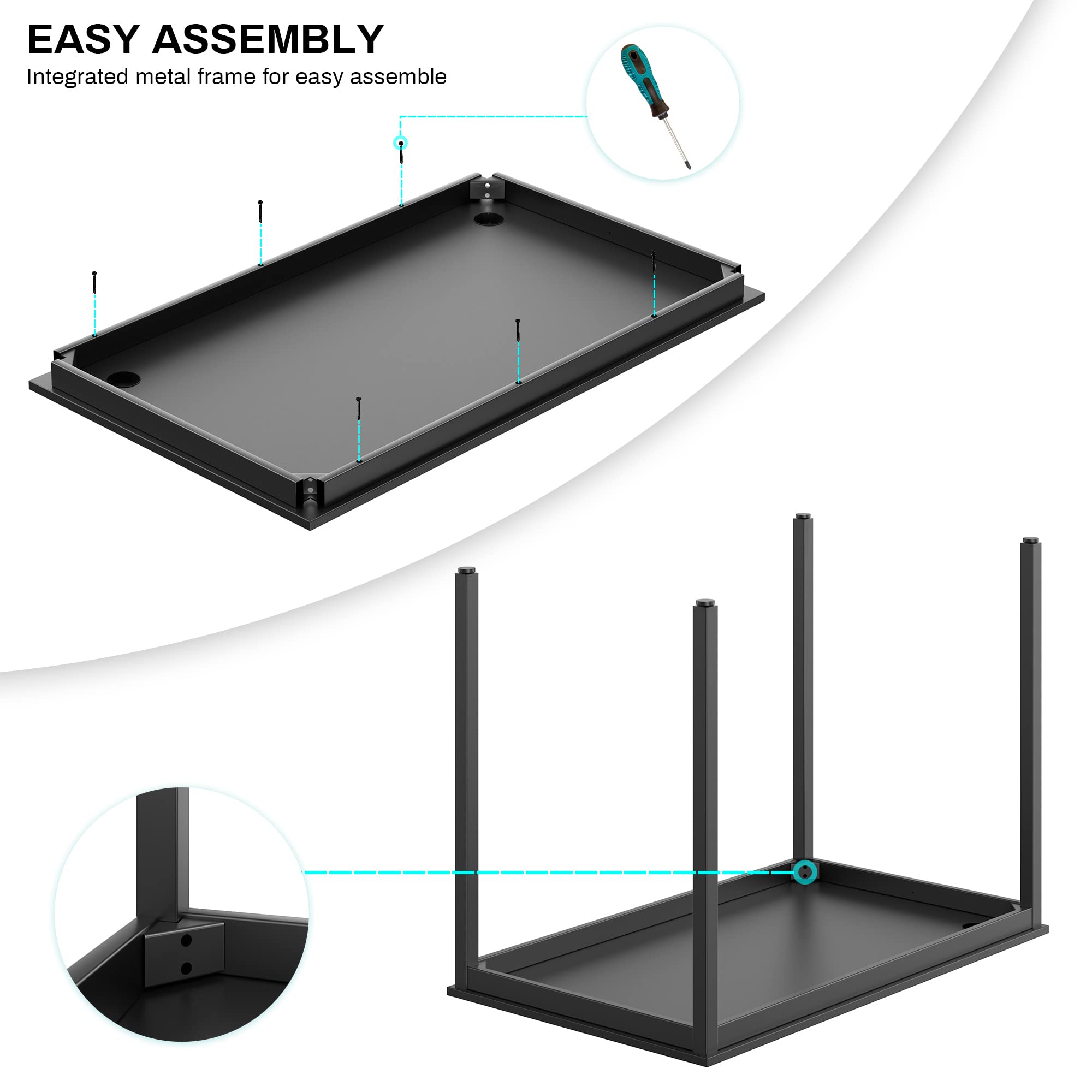 EE EUREKA ERGONOMIC 39 Inch Small Black Gaming Computer Desk, Home Office Corner PC Laptop Table Modern Mini Cute for Small Spaces Kids Boys Girls Teens Gifts Bedroom Work Study Writing, EPA Certified