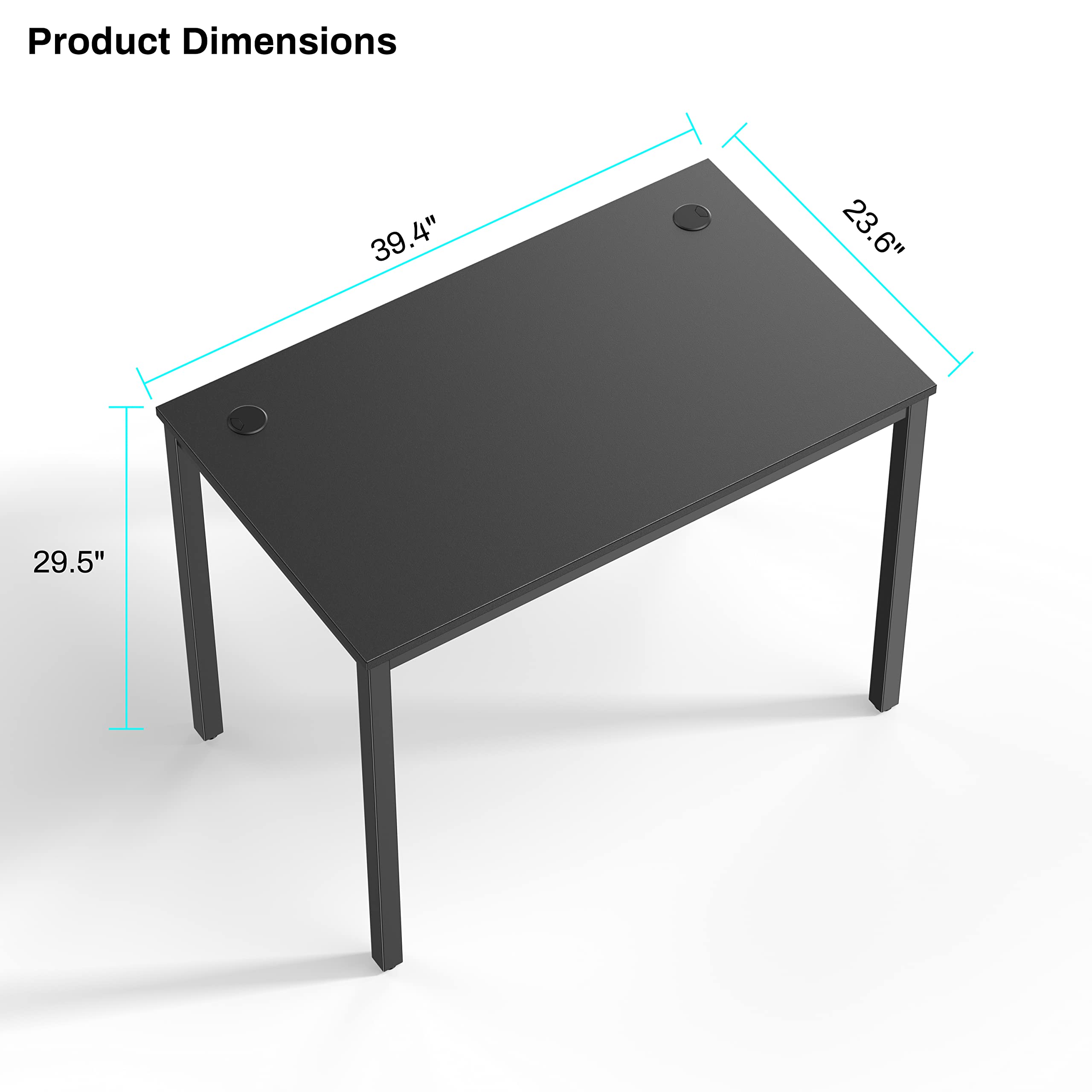 EE EUREKA ERGONOMIC 39 Inch Small Black Gaming Computer Desk, Home Office Corner PC Laptop Table Modern Mini Cute for Small Spaces Kids Boys Girls Teens Gifts Bedroom Work Study Writing, EPA Certified