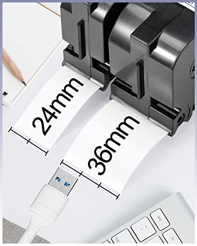 Unistar Compatible PTouch 36mm TZ Tape Replacement for Brother Label Maker 36mm Label Tape TZe-261 TZ261 for Brother Ptouch PT-P910BT T-P900 PT-3600 PT-550, 1-1/2 Inch Laminated Black on White, 2PK