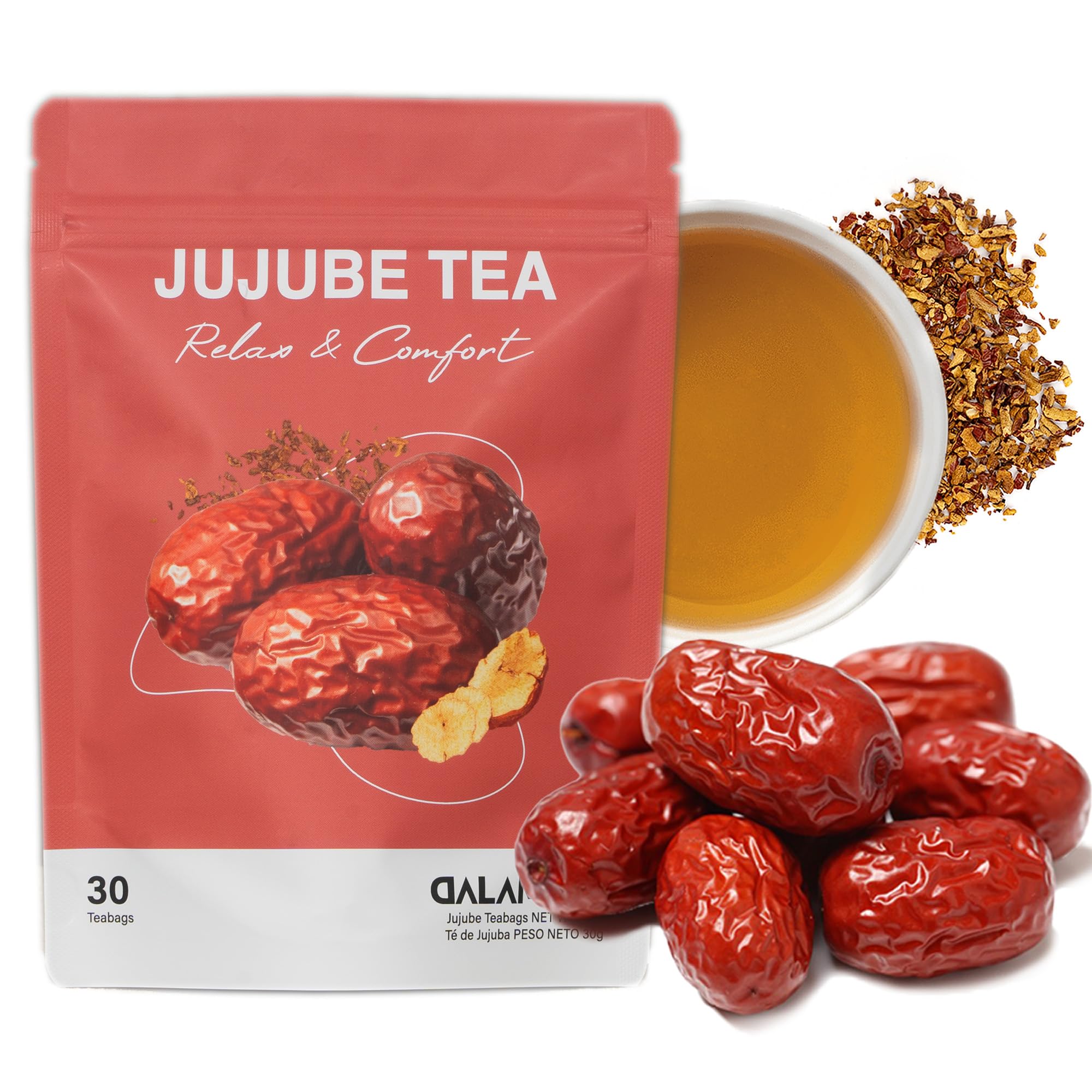 DALAMHARI Jujube Tea 30T | Sleepytime Tea Smooth Move Tea Bags Medjool Dates Pitted Dates Date Sugar Free Te Divina Chupa Panza Tea Pinalim Tea Throat Coat Tea Decaf Tea Bags