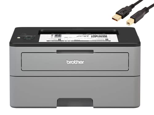 New Brother Compact Monochrome Laser Printer, HL-L2350DW, Duplex Two-Sided Printing, Wireless Printing, Business Office Bundle, Amazon Dash Replenishment Ready, Durlyfish USB Printer Cable, E