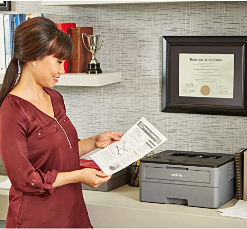 New Brother Compact Monochrome Laser Printer, HL-L2350DW, Duplex Two-Sided Printing, Wireless Printing, Business Office Bundle, Amazon Dash Replenishment Ready, Durlyfish USB Printer Cable, E