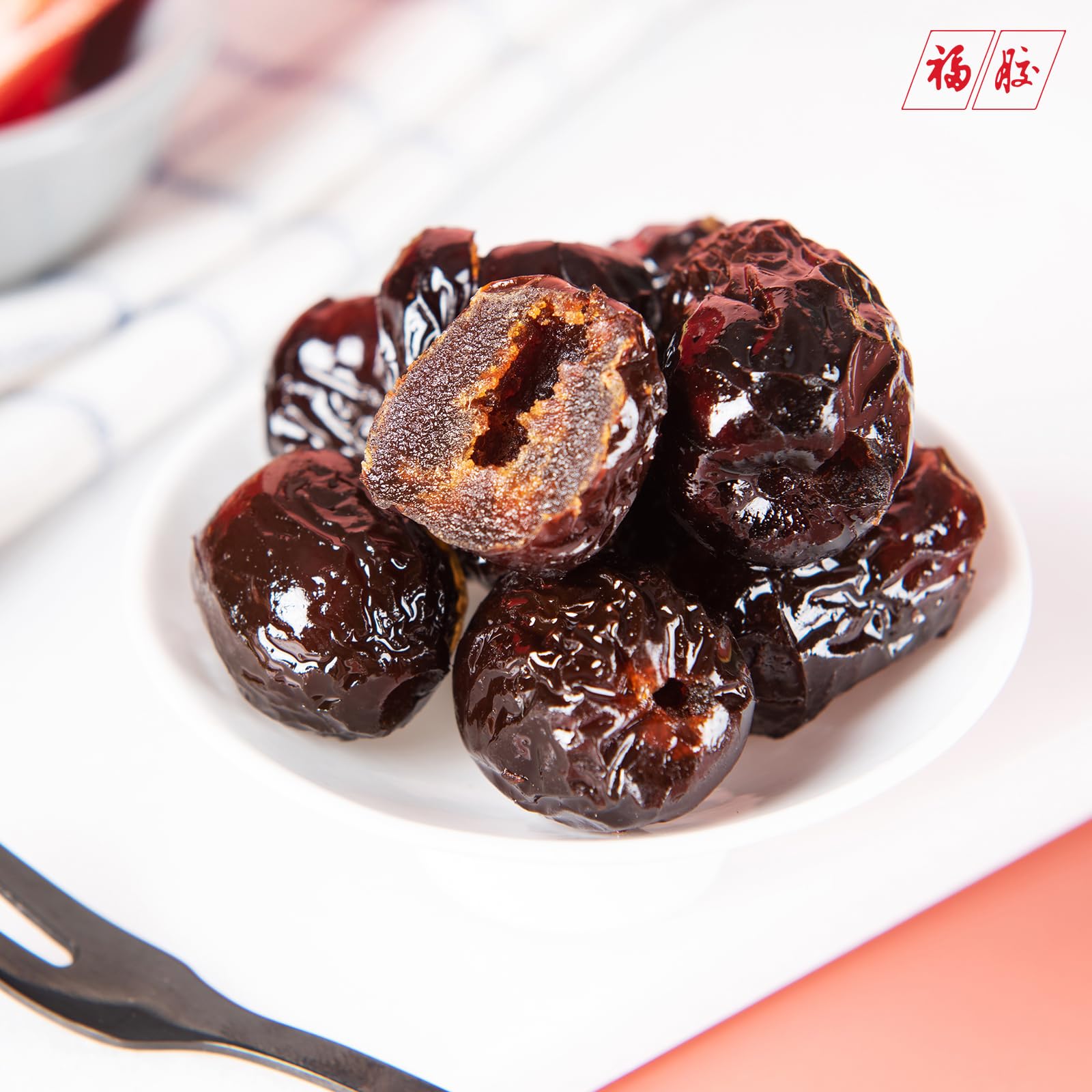 FU PAI E JIAO Jujube Pitted - Chinese Date Individually Wrapped, Non-GMO, Sweet Caramel Flavor, Natural Fruit Snacks 11.3oz