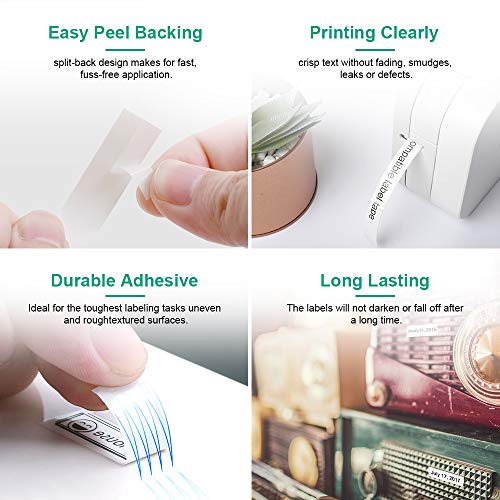 Replacement for Brother P-Touch Label Maker Tape 12mm 0.47 White Laminated TZe TZ Tape TZe-231 TZe231 Label Tape Compatible with Brother PTouch PT-D210 PT-H110 PT-H110 PT-D200 Refills 4-Pack