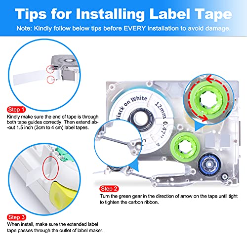 Labelife 6-Pack Replacement for Brother P Touch TZe Label Maker Tape 12mm 0.47 Inch Laminated Color JM Label Tape TZe-231 JM-231 for Label Maker D210S, P3100D and Brother Ptouch PT-D210 PT-H110 PTD600