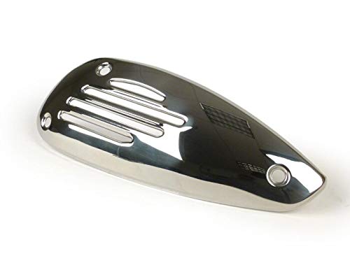 Genuine OEM Exhaust Heat Shield for Vespa ET2, ET4, LX, LXV, Primavera, S, Sprint 50cc - 150cc OEM# 479178, 841820, 845465, B013966, B0139665, 8454655 (Chrome)