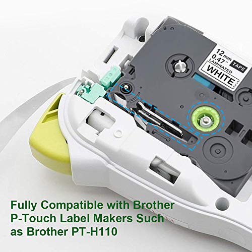 Zencoma Compatible Label Tape Replacement for Brother P Touch Label Maker Tape 12mm 0.47 Inch TZe 131 231 531 631 831, Black on Clear/White/Blue/Yellow/Gold TZ Tape for Ptouch PTD210 PTD600, 5 Pack