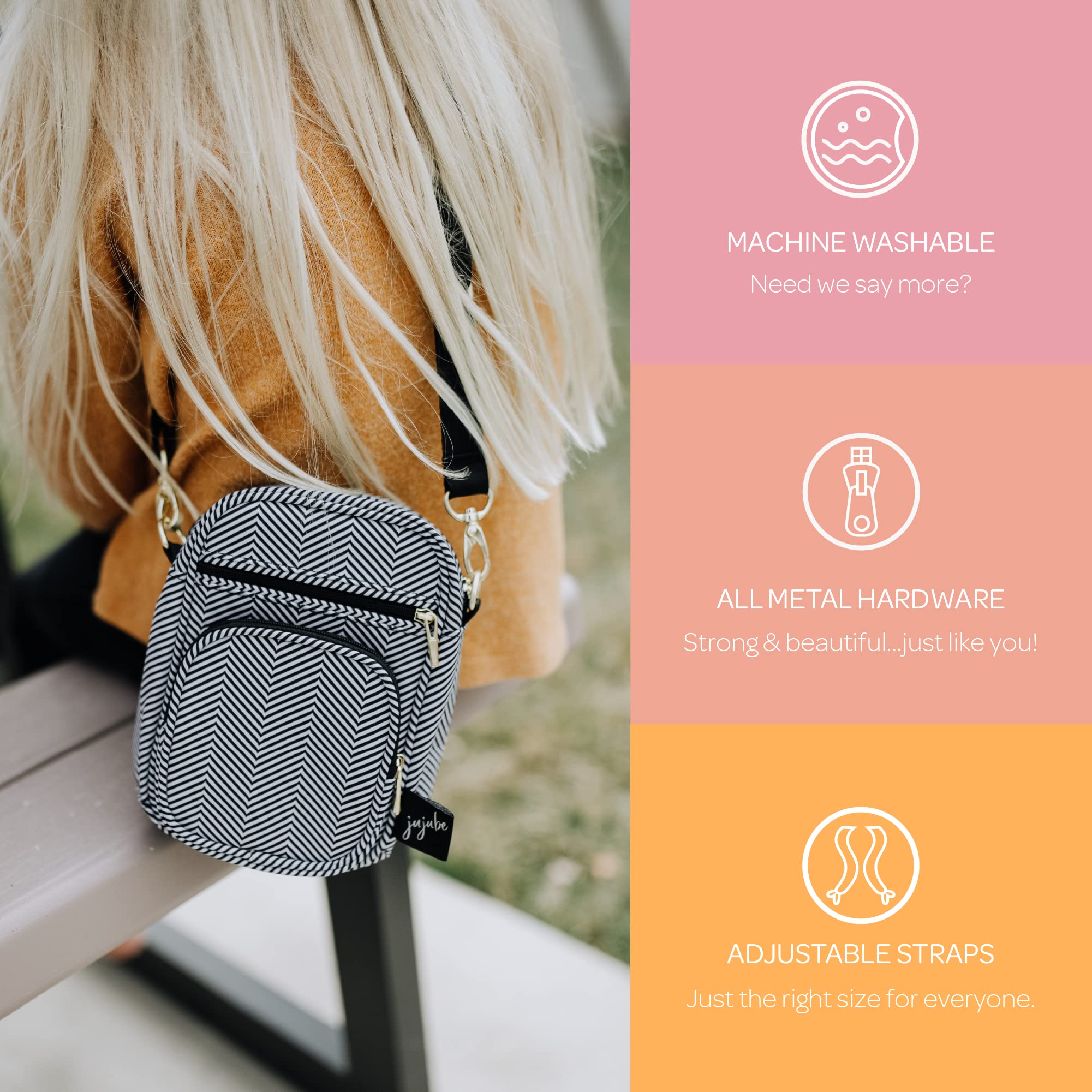 JuJuBe | Mini Helix Small Crossbody Bag with Multiple Pockets For Moms or Teens, Includes Adjustable Strap, for Travel & other Essentials