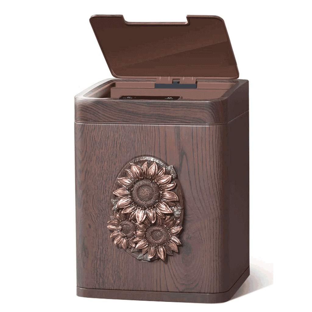 UXZDX CUJUX Household Trash Can with Lid Retro Smart Induction Trash Can Creative Automatic Trash Can for Living Room Bedroom Office Trash can for Bedroom (Color : Style one, Size : 12l)
