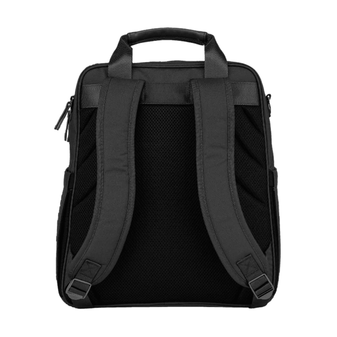 JuJuBe Nature Babe Diaper Bag Backpack with Portable Baby Changing Pad, Sustainable Multi-Function Baby Travel Bag for Bottles, Diapers, Pacifier, Snacks, Made with 24 Recycled Plastic Bottles, Black