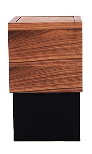 PIPONS Garbage Bin for Bathroom Rubbish Recycle Bins 12Liter/3.17 Gallon Solid Wooden Trash Can Retro Semi Open for Kitchens,Home Bedroom Living Room Trash Can Wastebasket