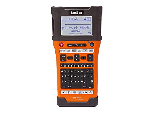 Brother Mobile PT-E550W Industrial Wireless Handheld Labeling Tool with Auto Strip Cutter and Computer Connectivity