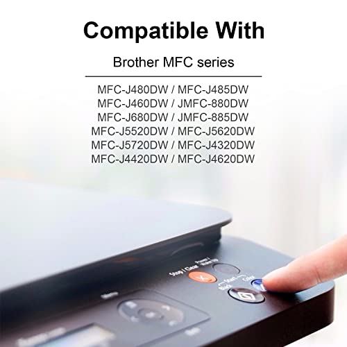 LC 203XL Compatible Ink Cartridge Replacement for Brother LC203XL Works with MFC-J480DW J880DW J4420DW J680DW (1 Cyan, 1 Magenta, 1 Yellow, 3 Pack)
