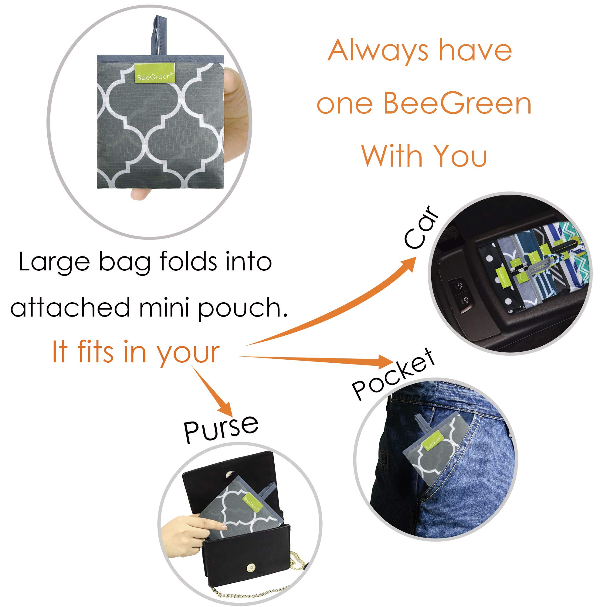 BeeGreen Polka Dot Constellation Zigzag Stripe Reusable Grocery Bags Foldable Bulk 12 Pack, Geometry Reusable Shopping Bags Extra Large 50LBS Heavy Duty, Machine Washable Reusable Bags for Groceries
