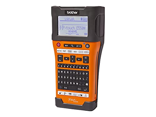 Brother Mobile PT-E550W Industrial Wireless Handheld Labeling Tool with Auto Strip Cutter and Computer Connectivity