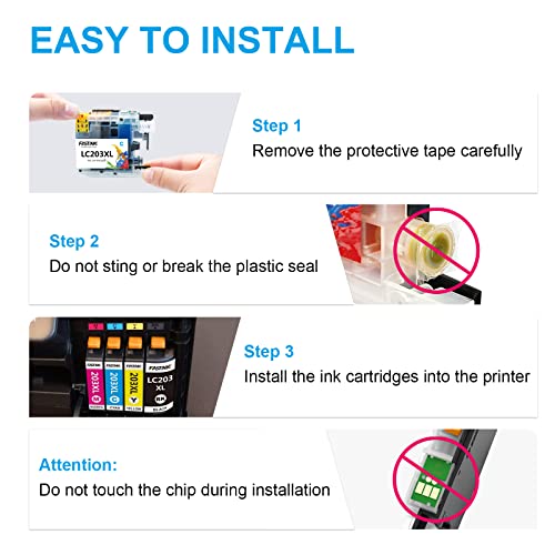 LC203 Ink Cartridges LC201 Compatible with Brother LC203XL LC203BK Ink Cartridges Works with MFC-J480DW MFC-J880DW MFC-J4420DW MFC-J680DW MFC-J885DW Printer(10 Pack), High Page Yield