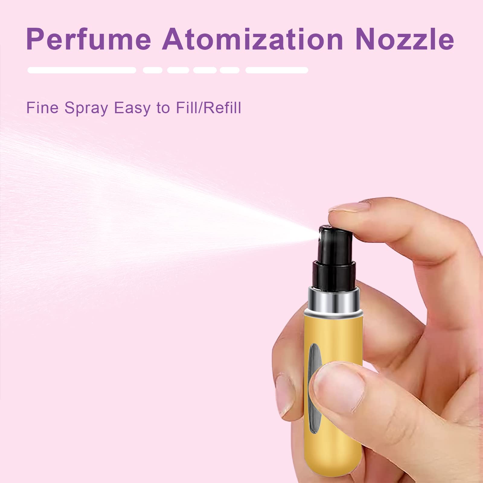 MDDRUIQI Perfume Travel Refillable Portable Perfume Atomizer Bottle 5ML Mini Refillable Perfume Spray Bottles Atomizer Travel Perfume Bottle for Outdoor and Traveling (4 Colors)