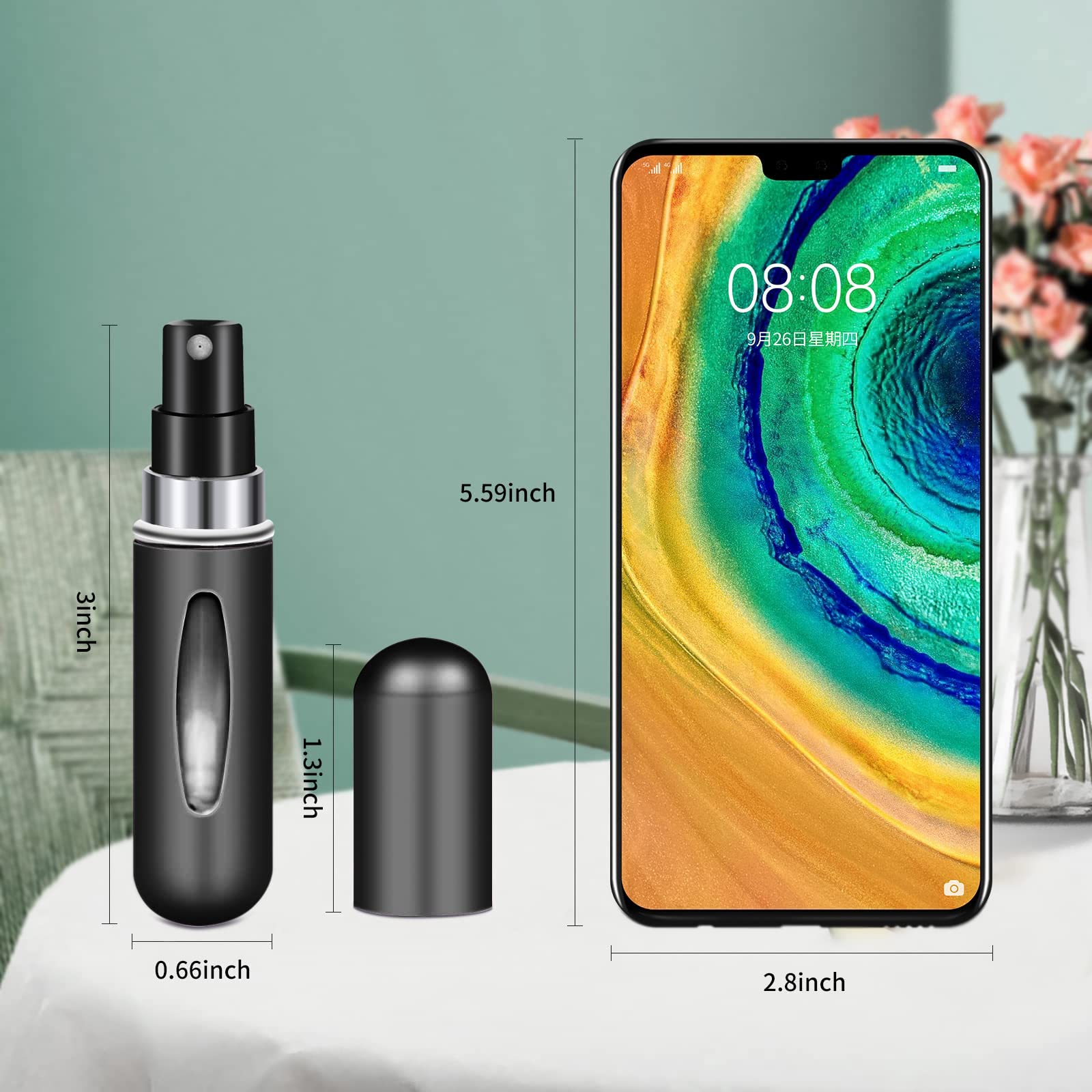 MDDRUIQI Perfume Travel Refillable Portable Perfume Atomizer Bottle 5ML Mini Refillable Perfume Spray Bottles Atomizer Travel Perfume Bottle for Outdoor and Traveling (4 Colors)