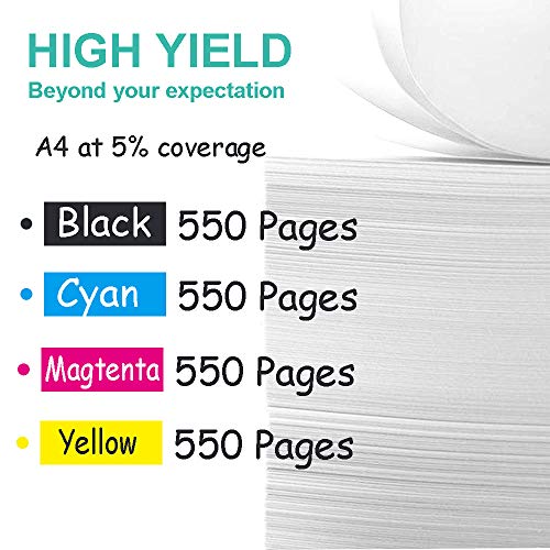 Tyjtyrjty 5 PK Compatible Ink Cartridges for Brother LC203 LC-203 for Multifunction Printers MFC-J4320DW, MFC-J4420DW, MFC-J4620DW, MFC-J5620DW, MFC-J5720DW(2 Black, 1 Yellow, 1 Magenta, 1 Cyan,5PK)