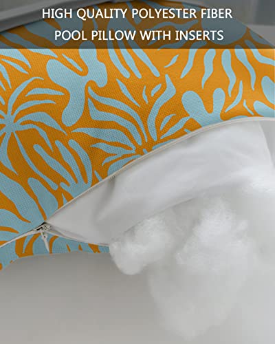 Recliner Head Pillow Ledge Loungers Chair Pillows with Insert Sunflower Flowers Pattern Orange Lumbar Pillow with Adjustable Strap Outdoor Waterproof Patio Pillows for Beach Pool Chair, 2 PCS