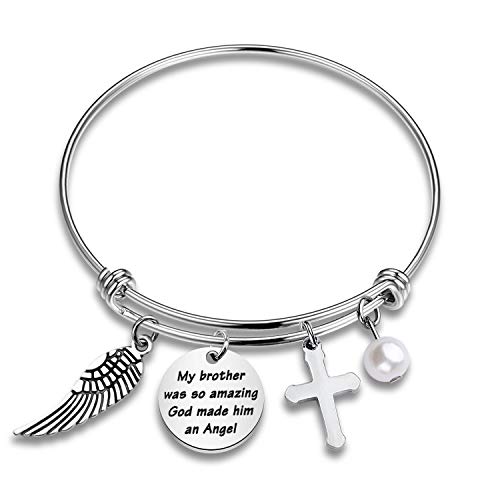 CYTING Brother Memorial Bracelet My Brother Was So Amazing God Made Him An Angel In Memory Of Brother Remembrance Jewelry Loss Of Brother Sympathy Gift (Brother Memorial Bracelet)
