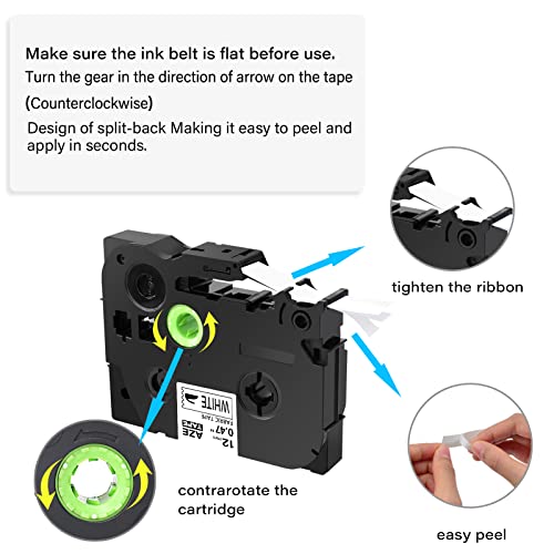 GREENCYCLE Fabric Iron On Clothing Label Tape Compatible for Brother P-Touch TZe-FA231 TZ-FA231 AZE FA231 Black on White 1/2 inch x 9.8 ft 12mm x 3m for PT-P750W PT-H110 PT-D210 PT-D600, 2 Pack