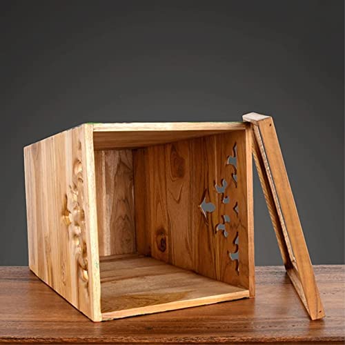 INKTUS Kitchen Garbage Can Retro Trash Can Waste Bins Wood Trash Can Household Office Garbage Bin for Home Bedroom Office Trash Can