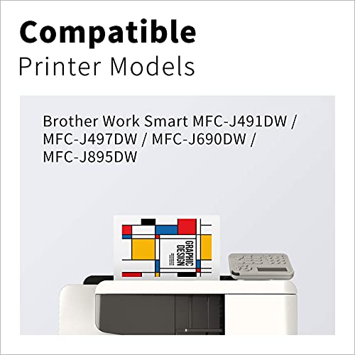 LemeroUexpect Compatible Ink Cartridge Replacement for Brother LC3011 LC-3011 LC3013 LC3011BK for MFC-J491DW MFC-J497DW MFC-J690DW MFC-J895DW Printer (4 Black 2 Cyan 2 Magenta 2 Yellow, 10-Pack)