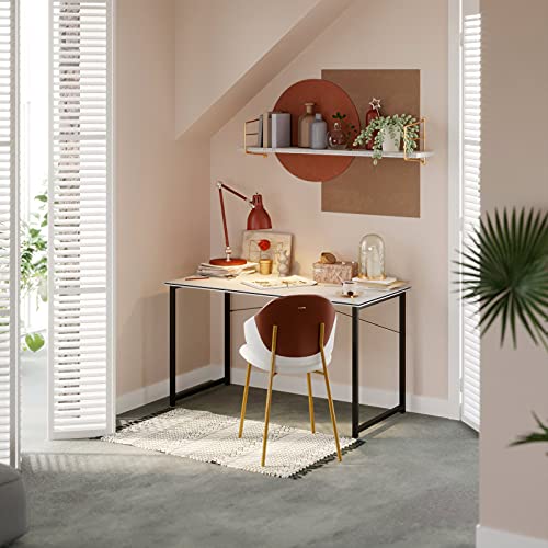 Coleshome 40 Inch Computer Desk, Modern Simple Style Desk for Home Office, Study Student Writing Desk, White Black