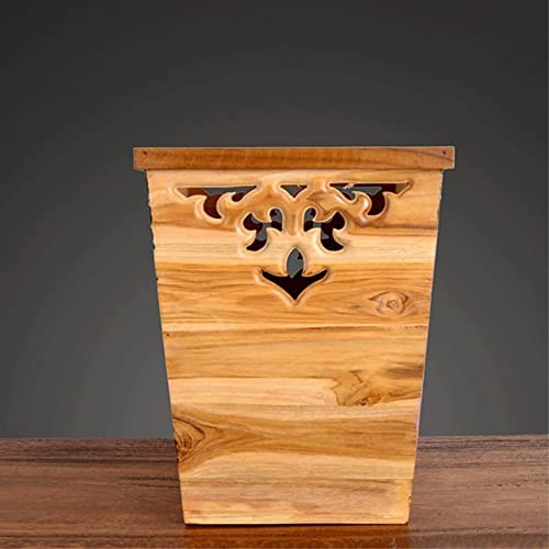 PIPONS Garbage Bin for Bathroom Retro Trash Can Waste Bins Wood Trash Can Household Office Garbage Bin for Home Bedroom Trash Can Wastebasket