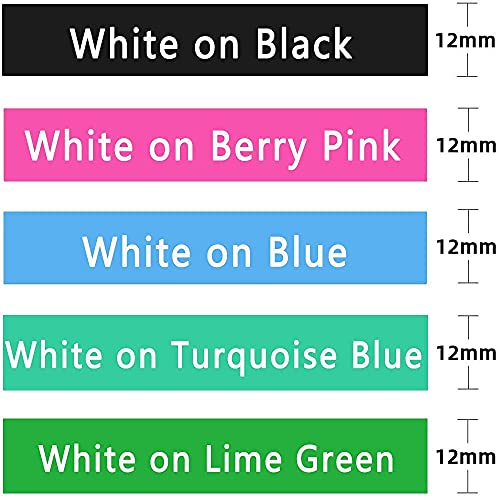 5 Pack Color + 2 Pack Compatible Label Tape Replacement for Brother TZe-231 TZ-231 Laminated P Touch Label Maker Tape 12mm 0.47 Inch for PT-D210 PT-D200 PT-D400 PT-1280, 26.2 Feet 8m, Black on White