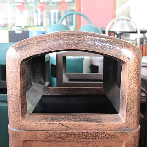 Trash Can Creative Retro Trash Can Square Hotel Lobby Shopping Mall Metal Trash Cans Durable Indoor Trash Can