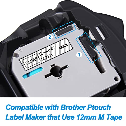 Hehua 6 Pack Compatible M Series Label Tape Replacement for Brother 12mm 0.47" M Tape Color MK231 MK131 MK431 MK531 MK631 MK731 for P-Touch PT-65 PT-M95 PT-45M PT-80 PT-90 PT-70 Label Maker Refills