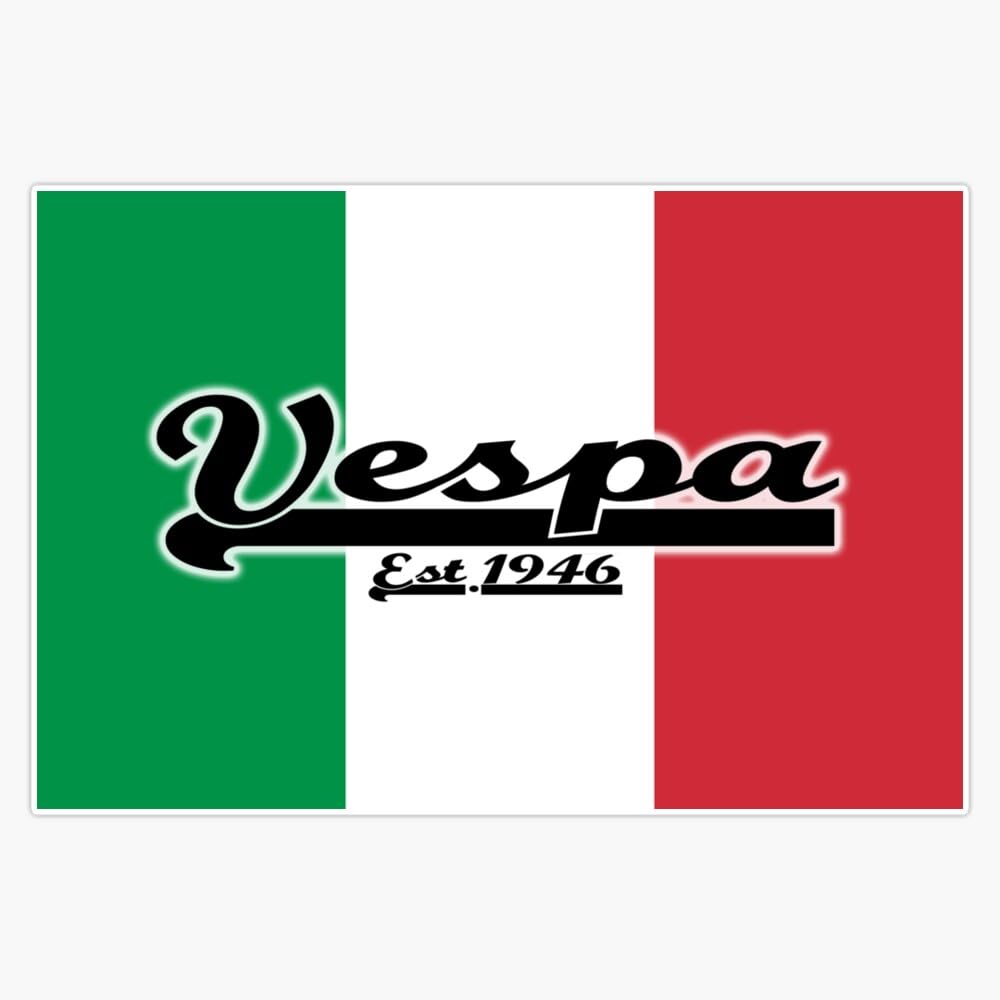 Team Vespa - Italian Flag Sticker Vinyl Decal Bumper Sticker 5"