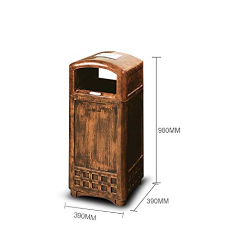 Trash Can Creative Retro Trash Can Square Hotel Lobby Shopping Mall Metal Trash Cans Durable Indoor Trash Can